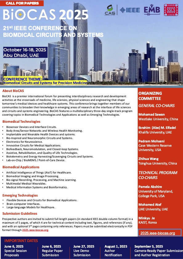 Call for Papers - IEEE BioCAS 2025